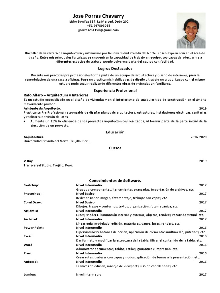 Ejemplo de Curriculum Laboral | PDF | Diseño | Software