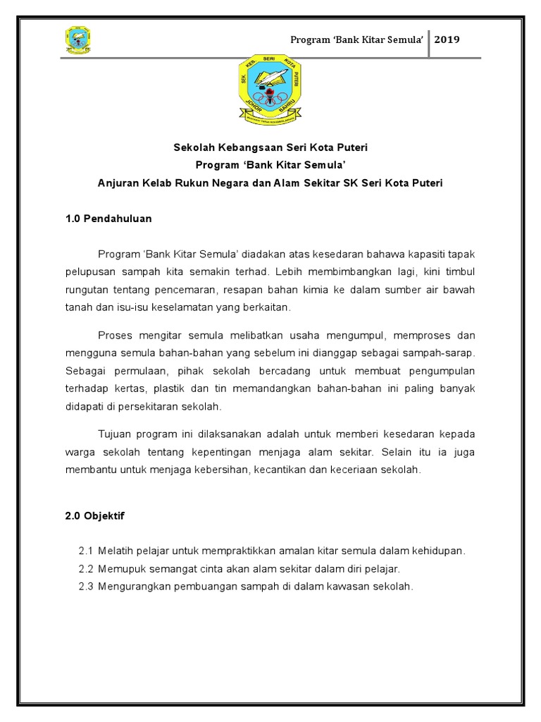 Program Bank KItar Semula | PDF