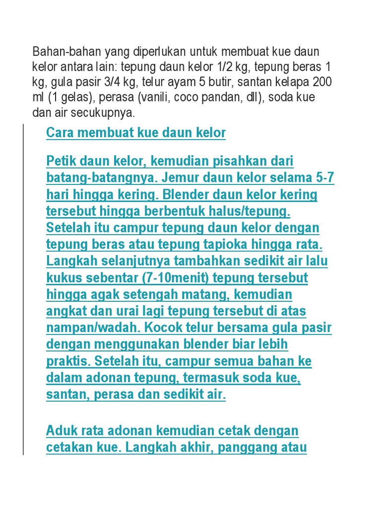 Resep Kelor | PDF