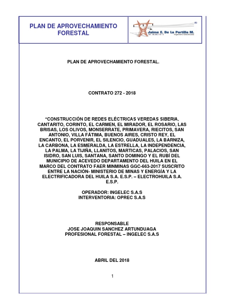 Plan de Aprovechamiento Forestal | PDF | Arboles | Forma de vida vegetal