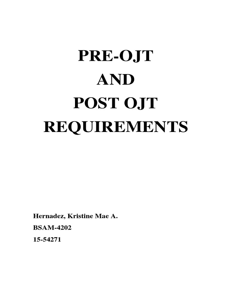 OJT Requirements Guide | PDF