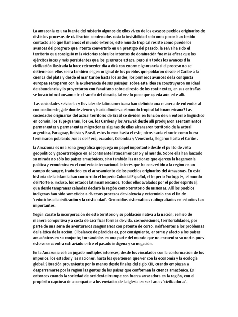 Pueblos selvícolas y fluviales en la Amazonia | PDF | Selva amazónica ...