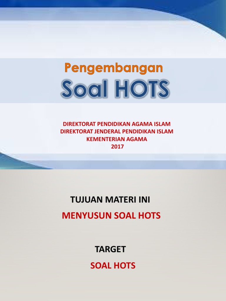 Panduan Penyusunan Soal HOTS Pendidikan | PDF | Karier & Perkembangan ...