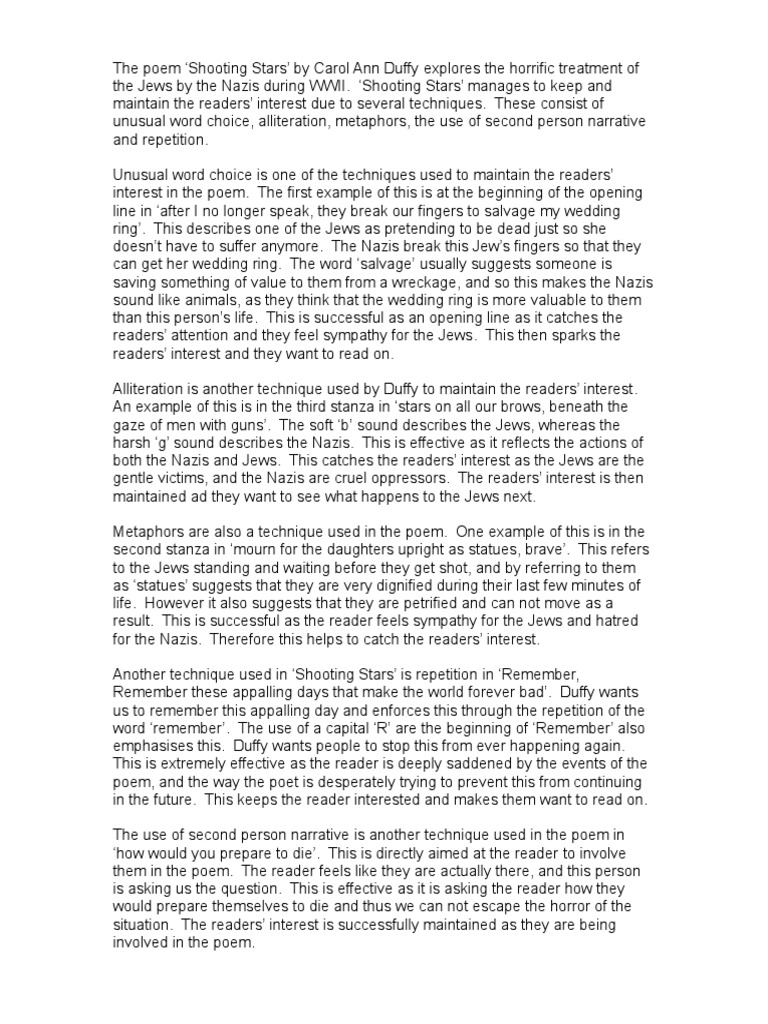 Shooting Stars | PDF | Poetry