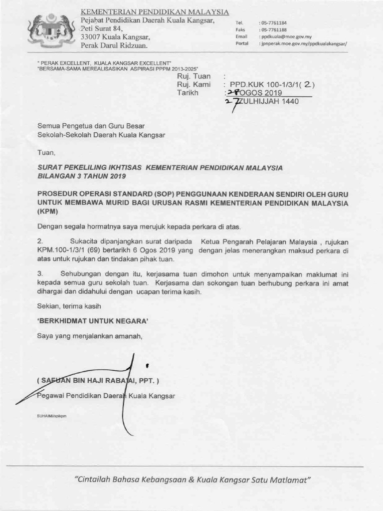 Surat Pekeliling | PDF