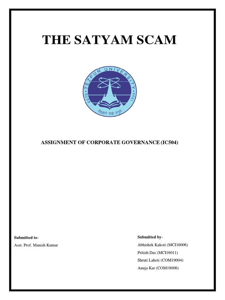 Satyam Scam Case Study | PDF | Pricewaterhouse Coopers | Companies