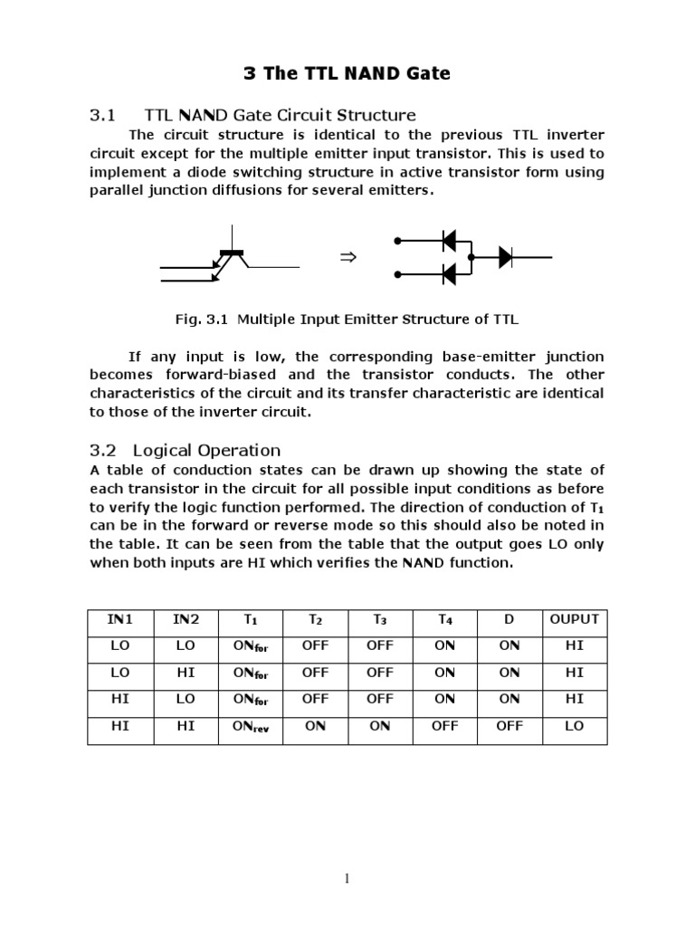 3 The TTL NAND Gate Full PDF | PDF | Logic Gate | Electronic Circuits