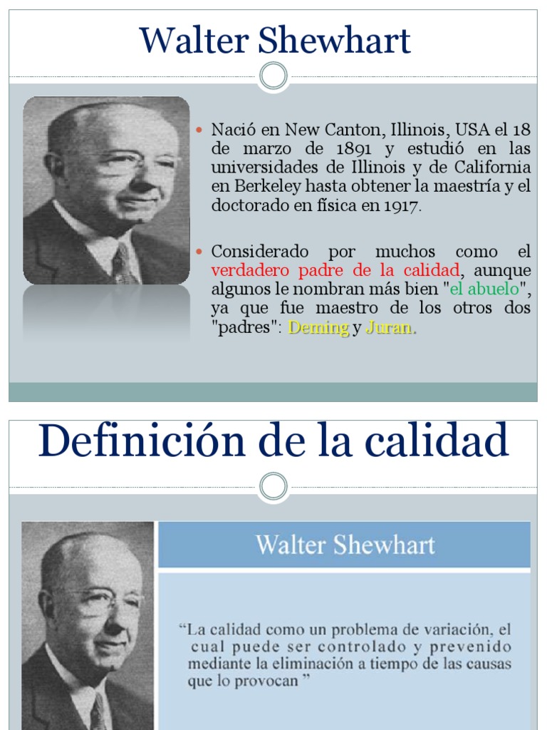 Aportaciones de Walter Shewhart a la Calidad | PDF