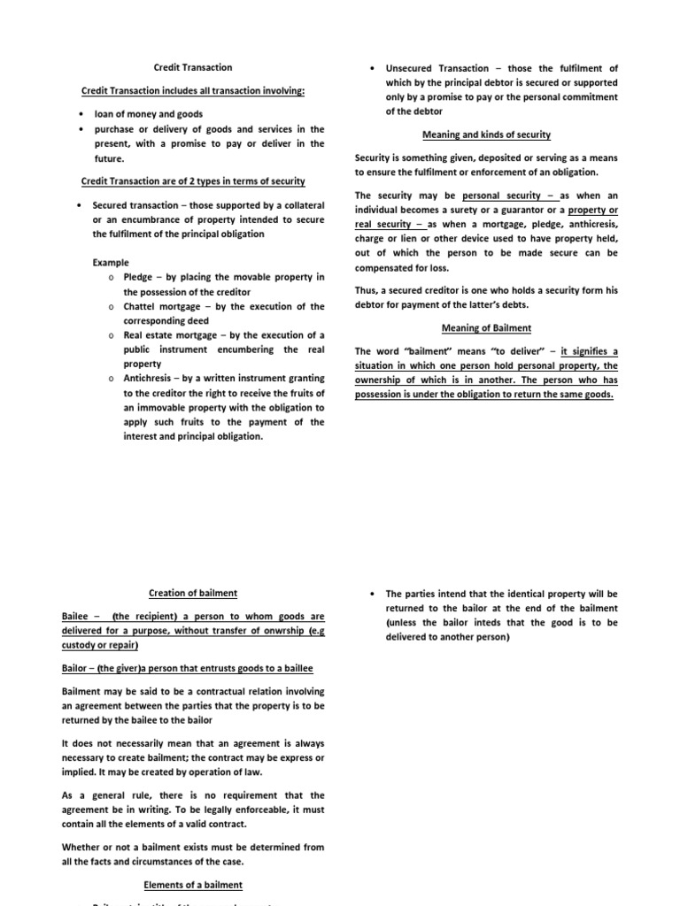 O Pledge - by Placing The Movable Property in o Chattel Mortgage - by ...