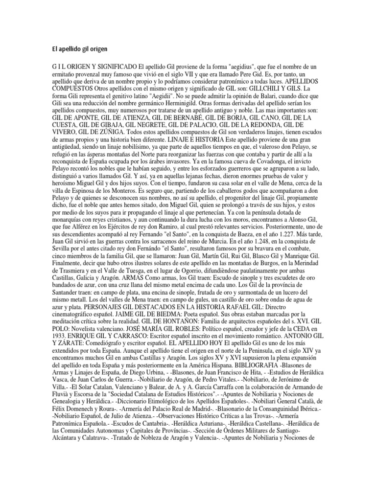 El Apellido Gil Origen | PDF | Apellido | España