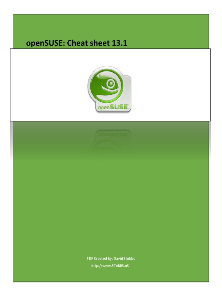 Opensuse: Cheat Sheet 13.1: PDF Created By: David Stobbs | PDF | File ...