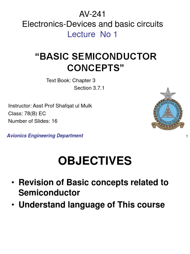 Lecture 01 Av 241 - Introduction | PDF | Doping (Semiconductor) | P–N ...