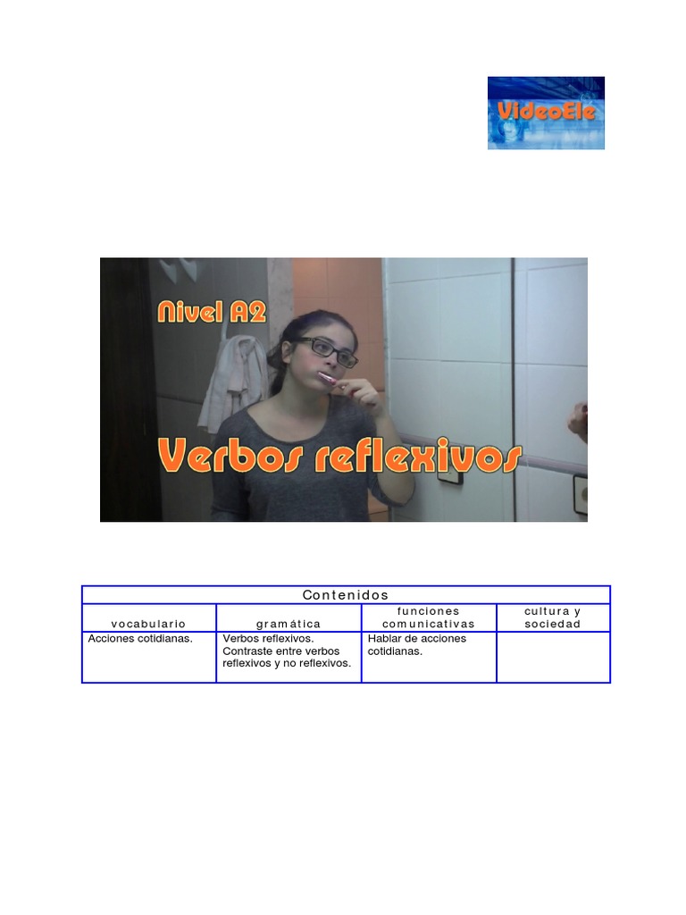A2 Verbos Reflexivos Actividad | PDF | Verbo | Idiomas