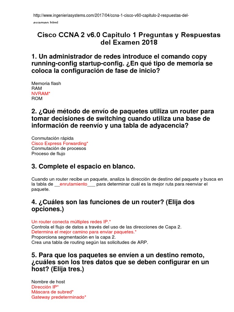Cisco CCNA 2 v6 | Descargar gratis PDF | Enrutador (Computación) | Yo Pv6