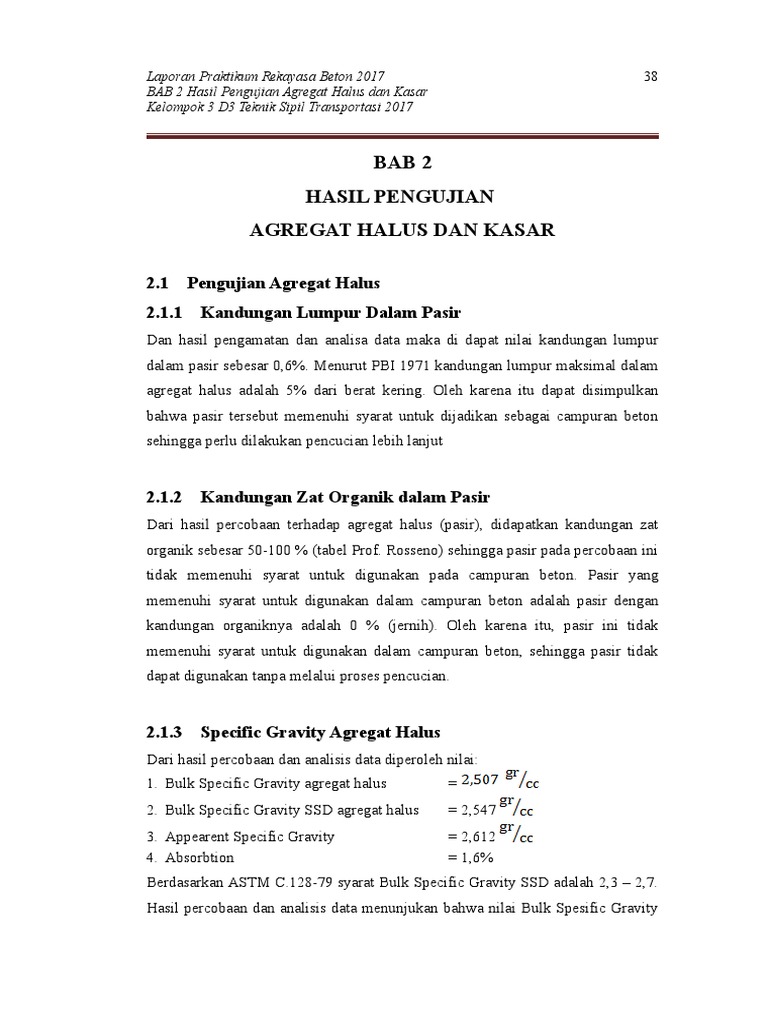 Bab 2 Pengujian Agregat Halus Dan Kasar New | PDF