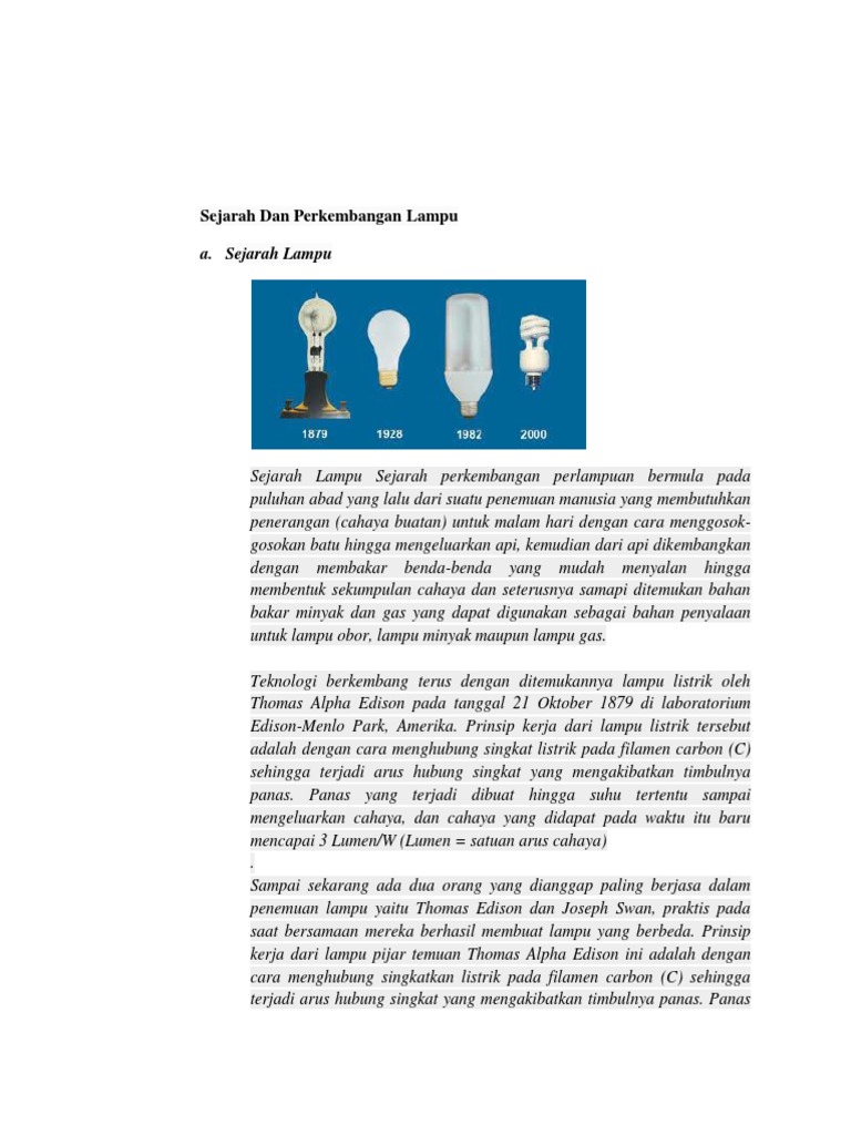 Sejarah Lampu | PDF