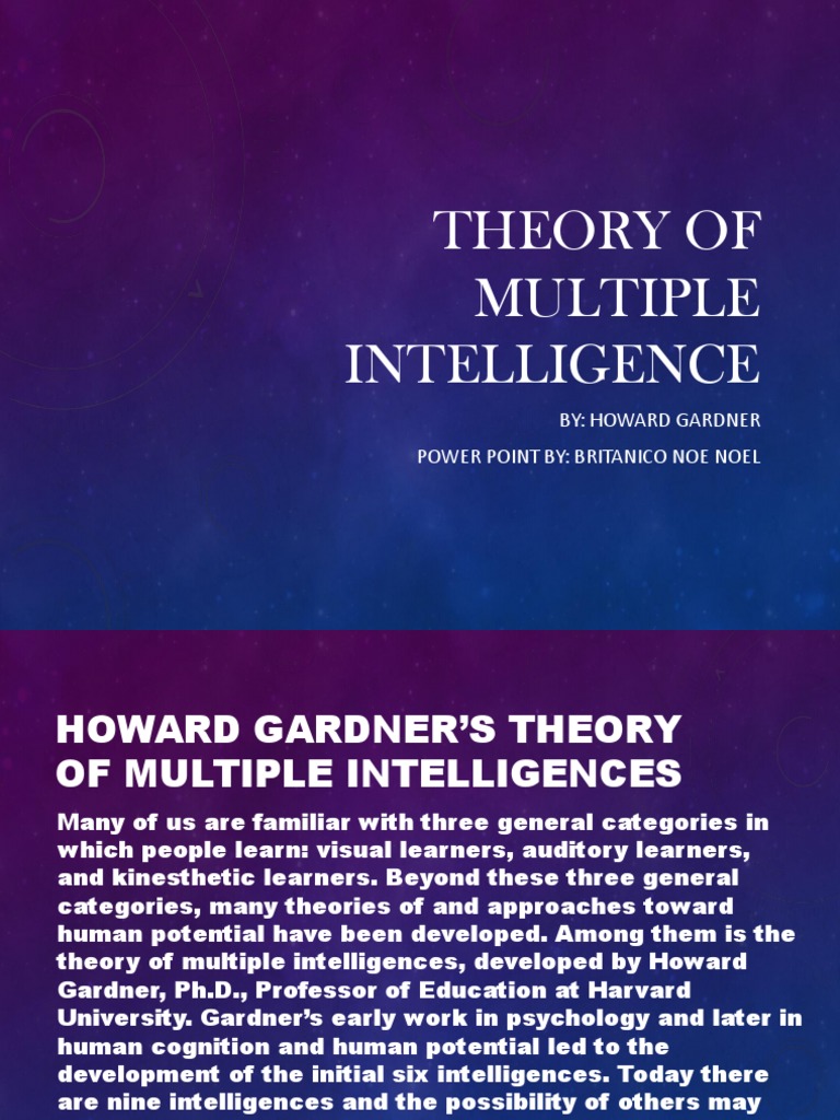 Theory of Multiple Intelligence | PDF | Intelligence | Theory
