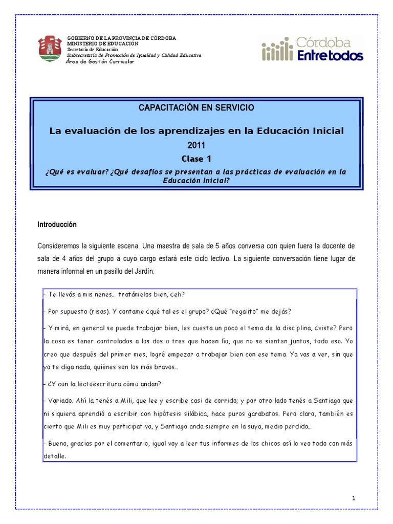 Evaluación En Educación Inicial Desafíos Y Prácticas Pdf
