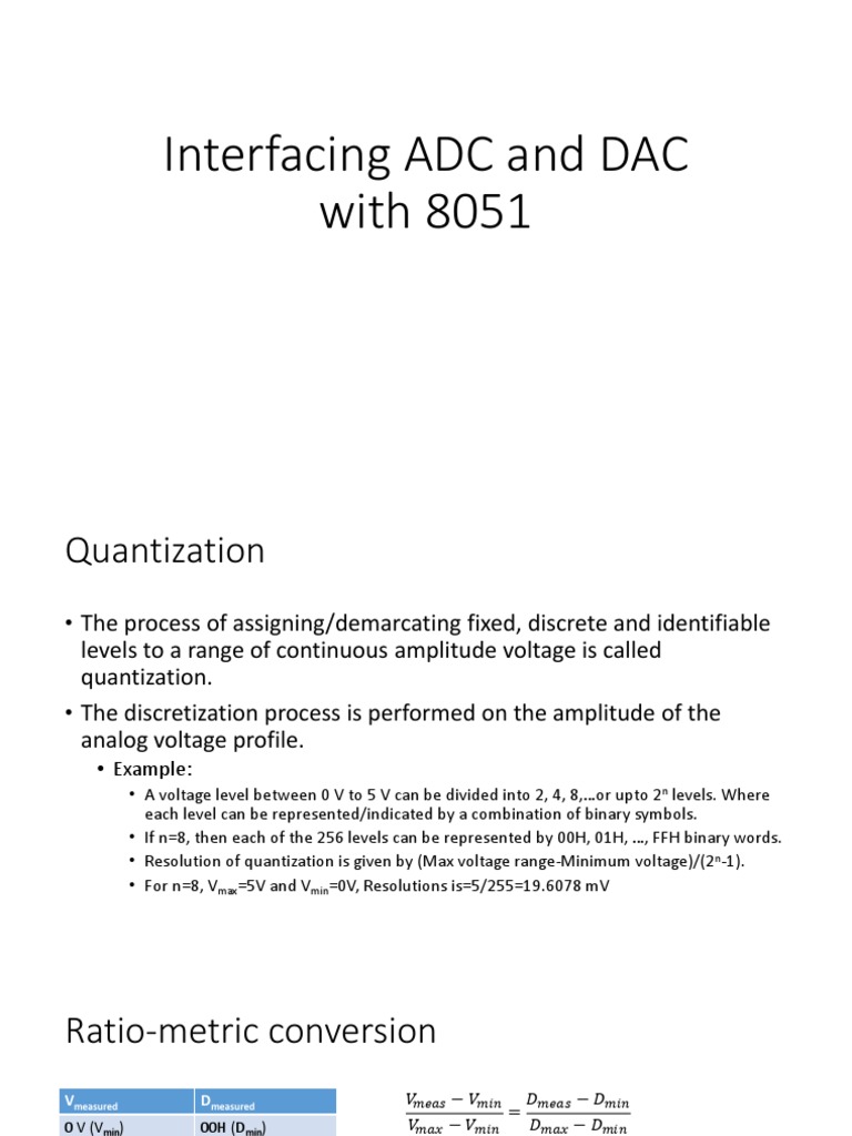 Interfacing ADC & DAC With 8051 - v1 | PDF | Analogue Electronics ...