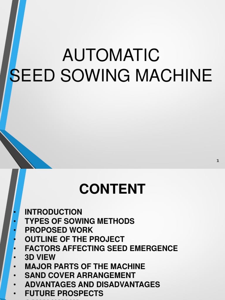 Multi Purpose Seed Sowing Machine Seminar | PDF | Sowing | Plough