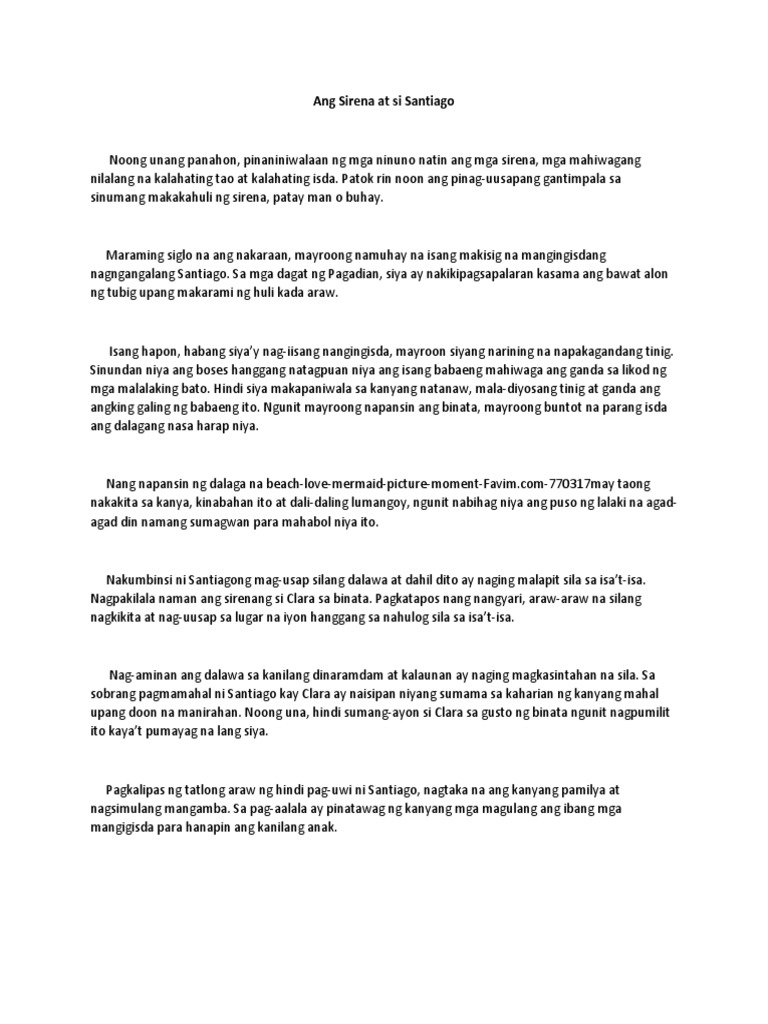 Ang Sirena at Si Santiago | PDF