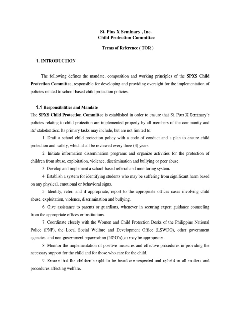 Child Protection Committee | PDF | Child Protection | Committee