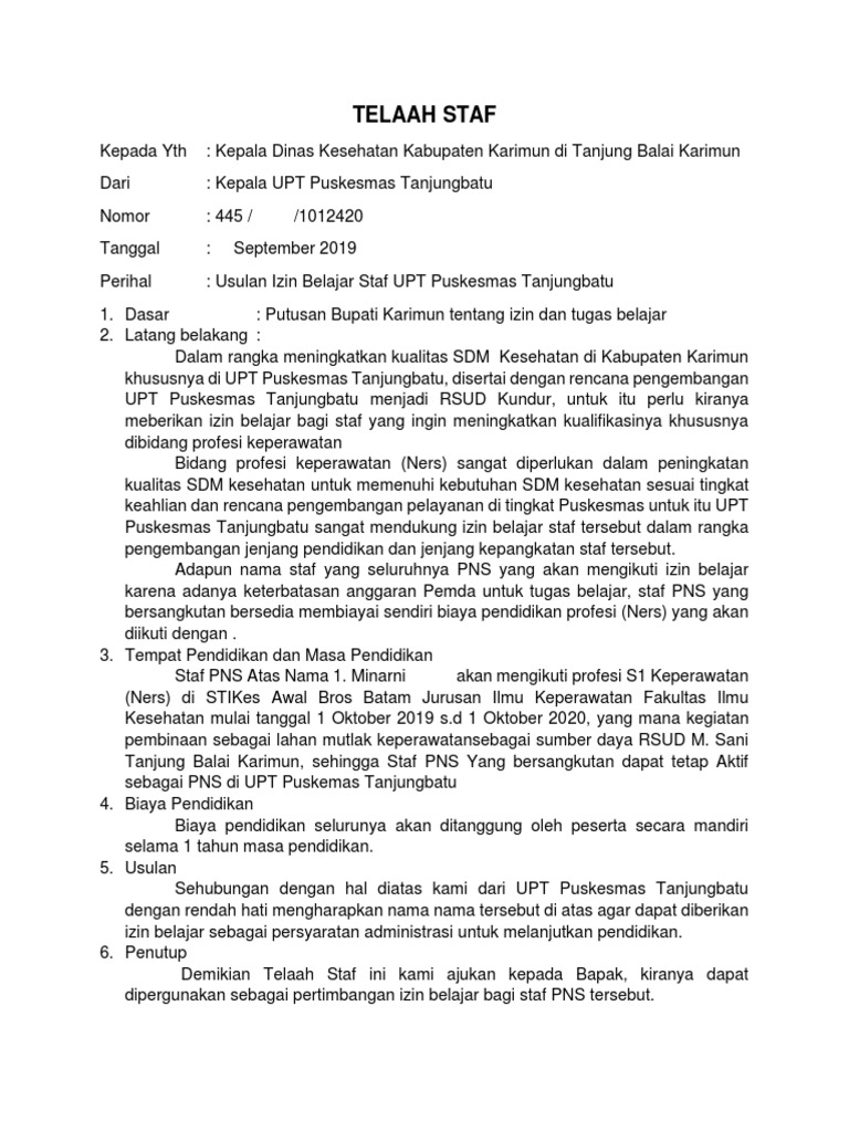 Telaah Staf | PDF