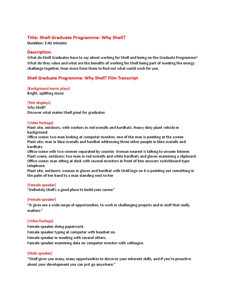 Title: Shell Graduate Programme: Why Shell?: Description | PDF