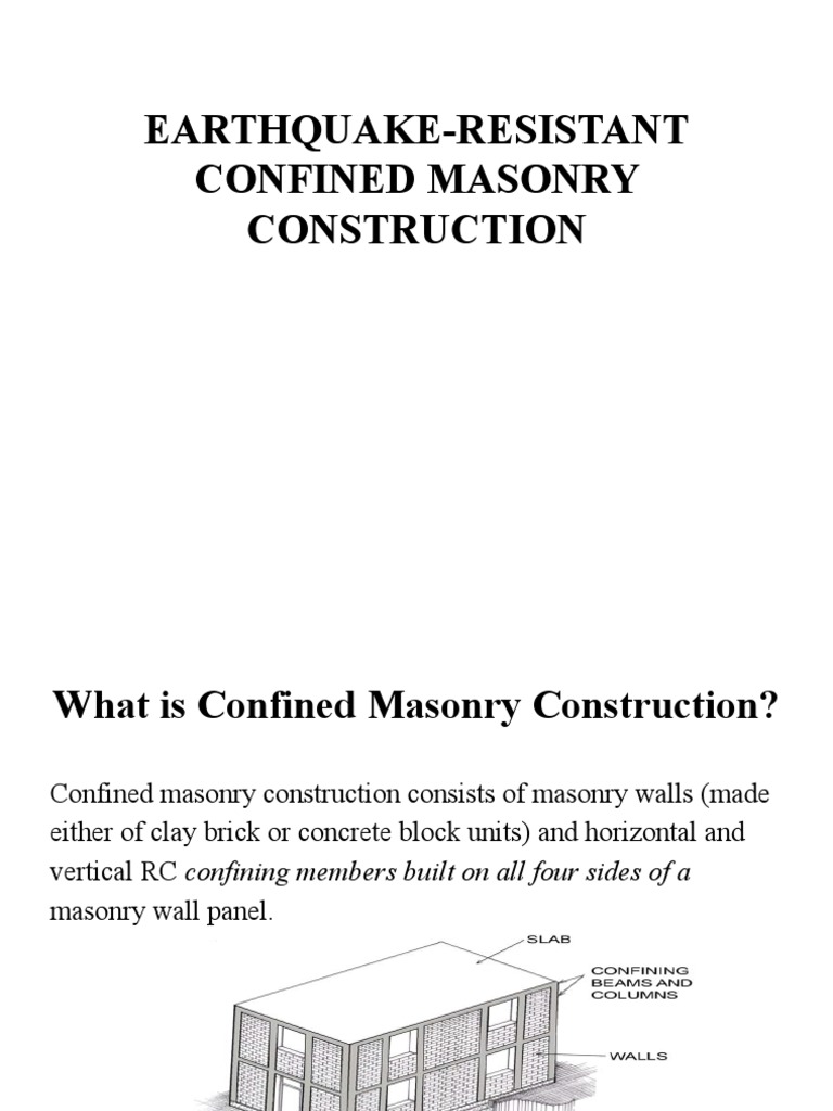 Earthquake-Resistant Confined Masonry Construction | PDF | Masonry | Wall
