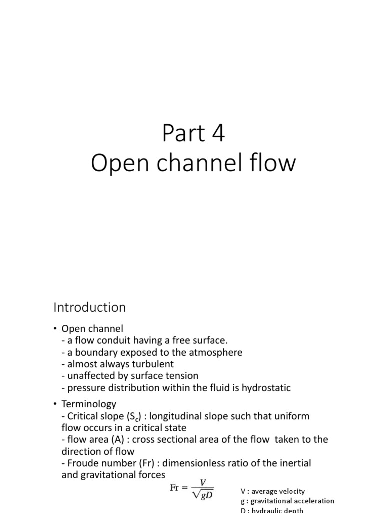 Open Channel | PDF | Fluid Dynamics | Civil Engineering
