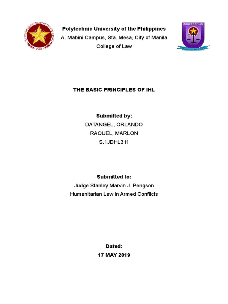 Basic Principles of IHL Proportionality and Precaution | PDF | Civilian ...