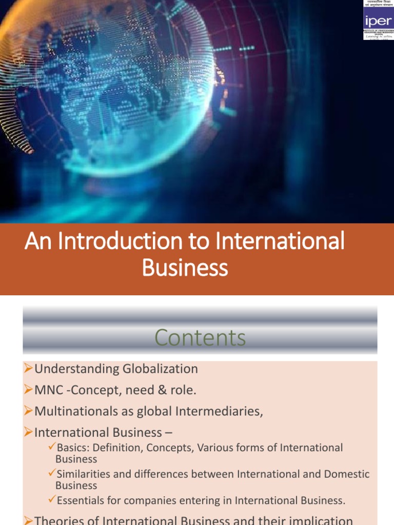 Module - 1 An Introduction To International Business | PDF ...