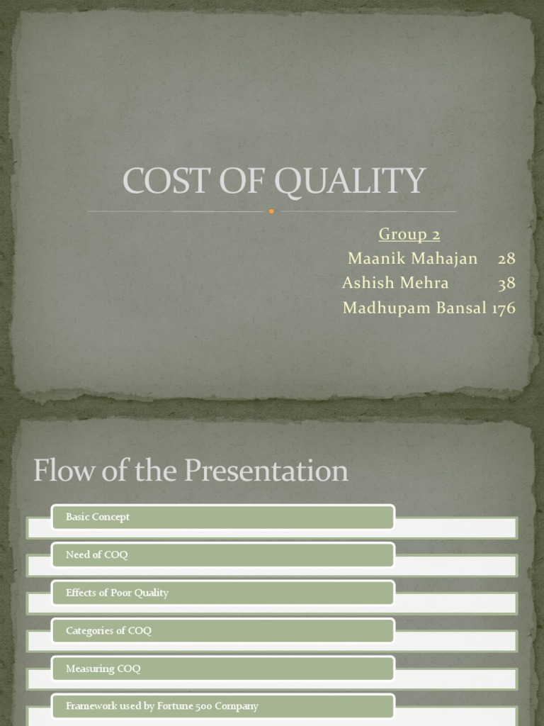 Cost of Quality | PDF | Cost | Audit
