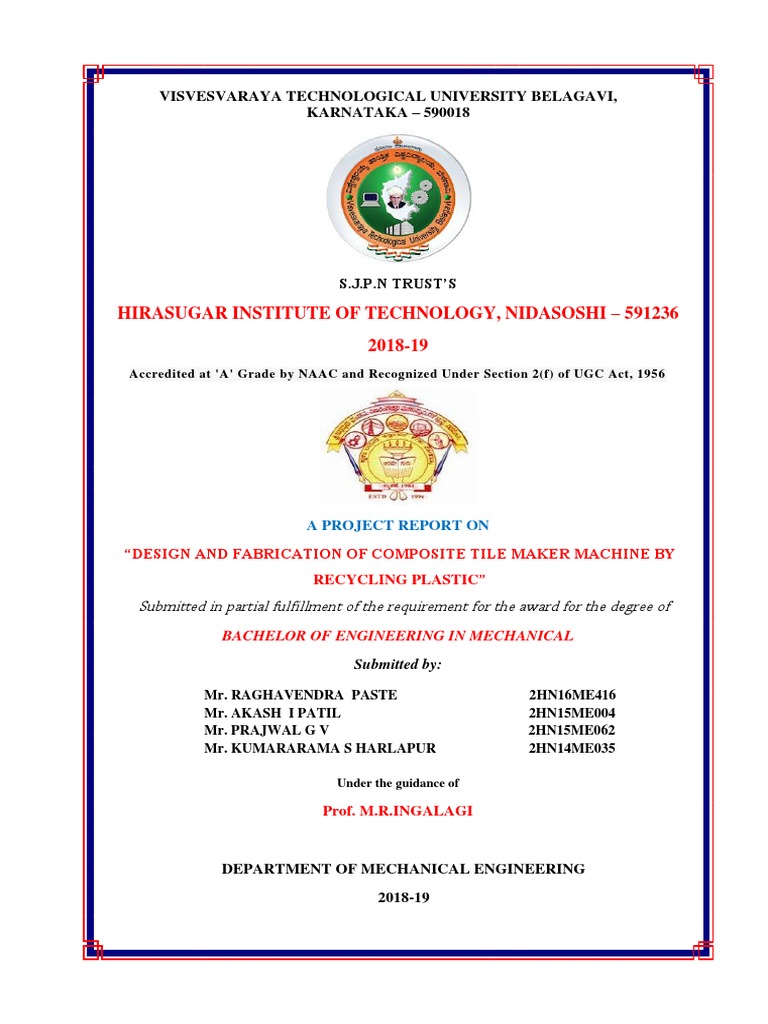 Hirasugar Institute of Technology, Nidasoshi - 591236 2018-19 | PDF ...