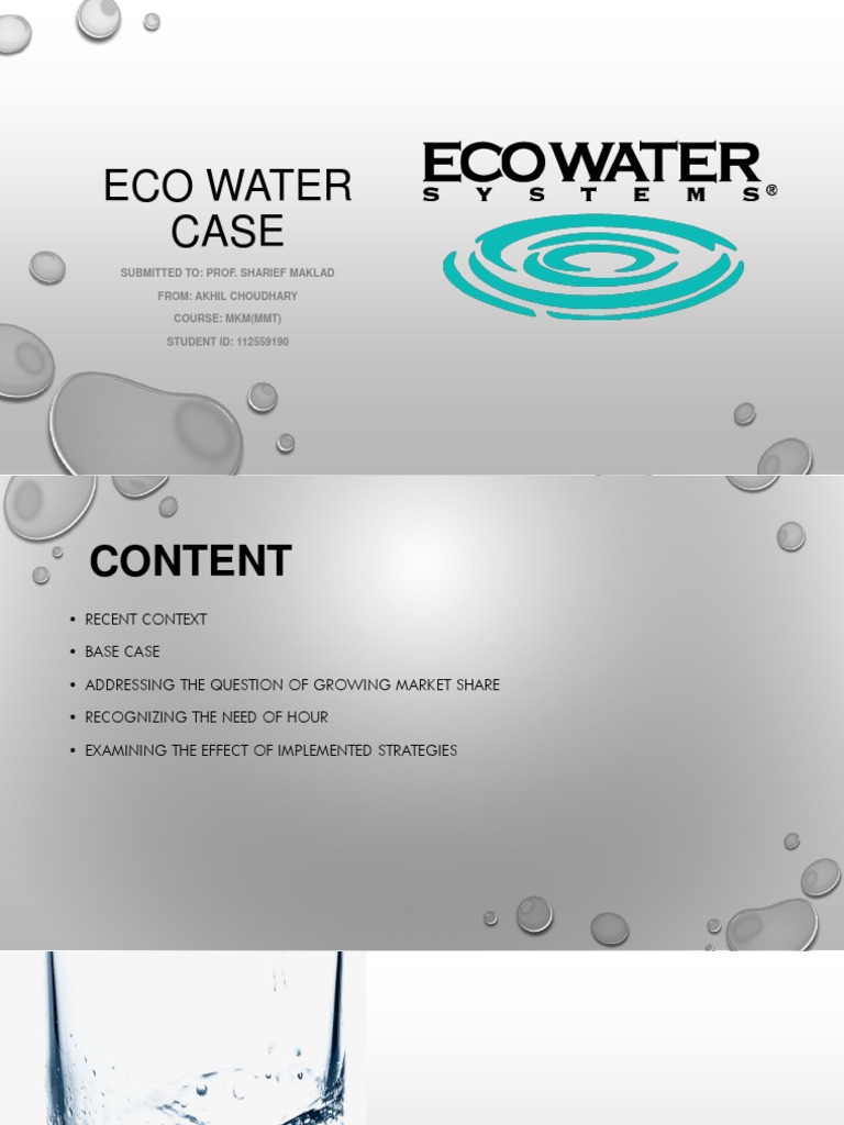 Eco Water Assignment | PDF | Sales | Retail