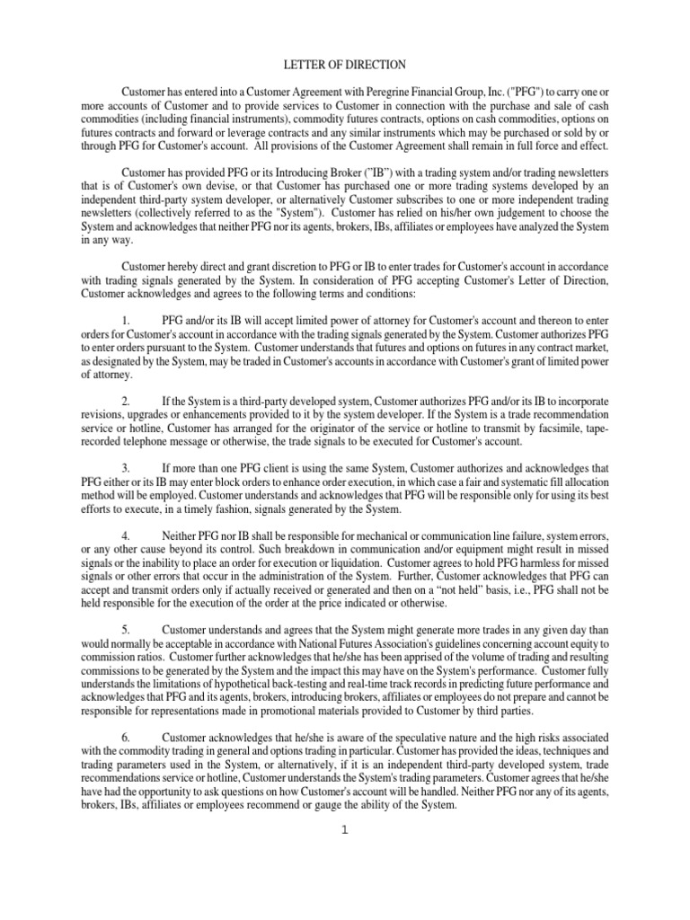 Letter of Direction | PDF | Futures Contract | Common Law