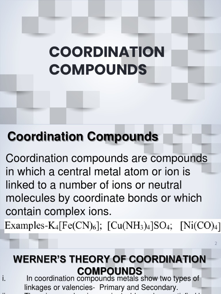 Coordination Compounds | PDF | Coordination Complex | Ligand
