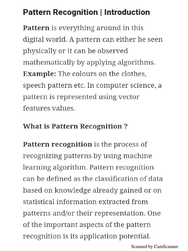 Pattern Recognition | PDF