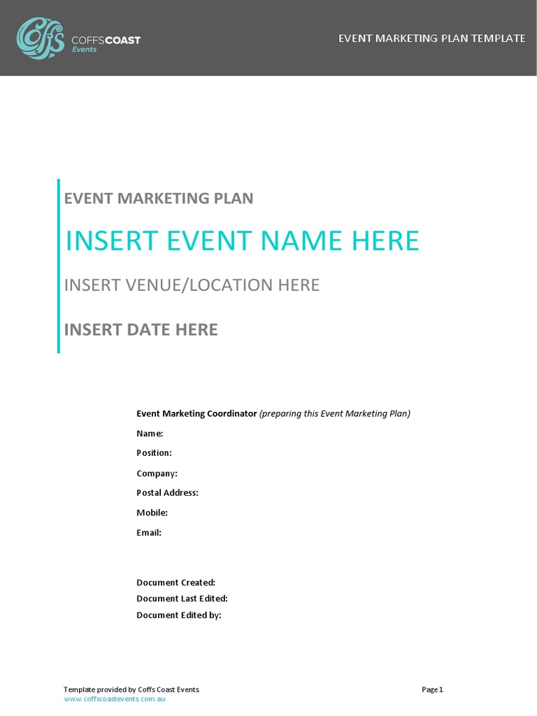 Event Marketing Plan Template | PDF | Target Audience | Advertising