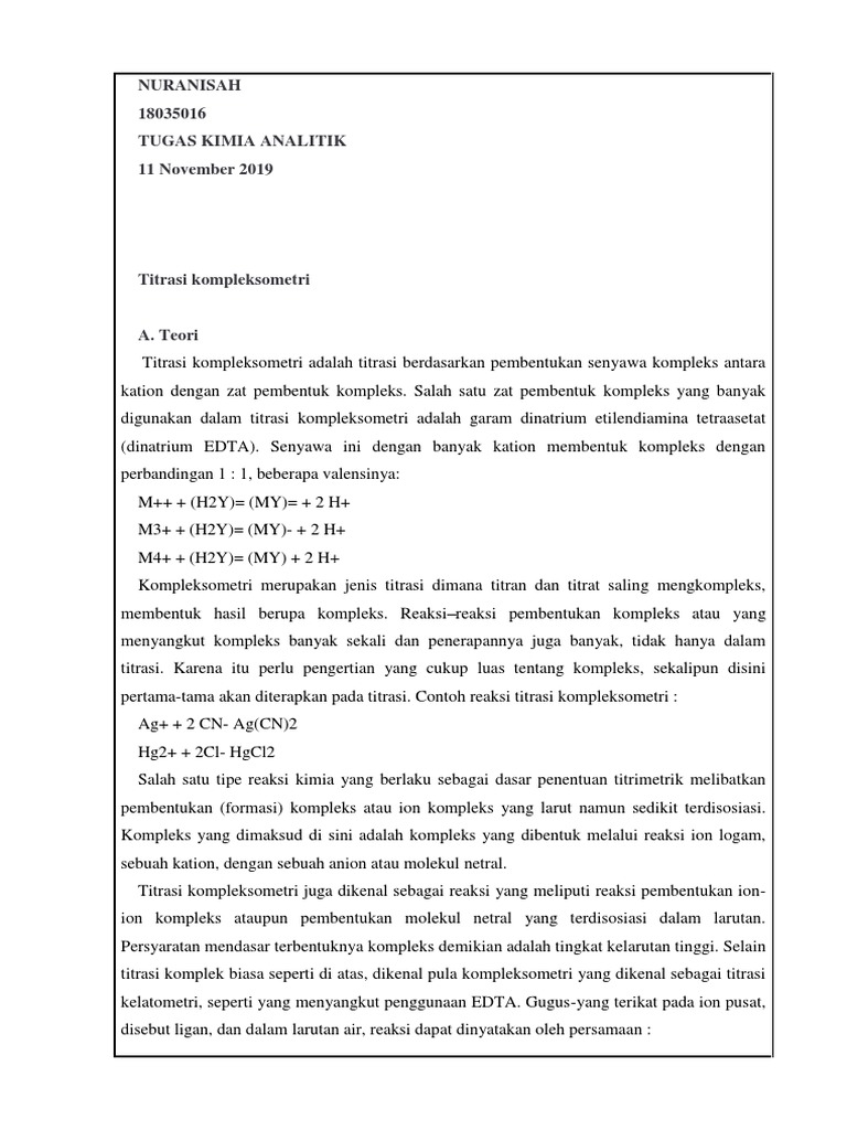Tugas Kimia Analitik | PDF