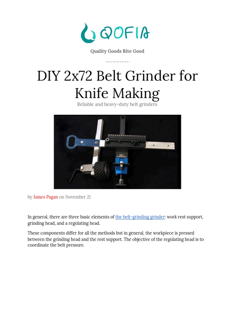 DIY 2x72 Belt Grinder For Knife Making | PDF | Grinding (Abrasive ...