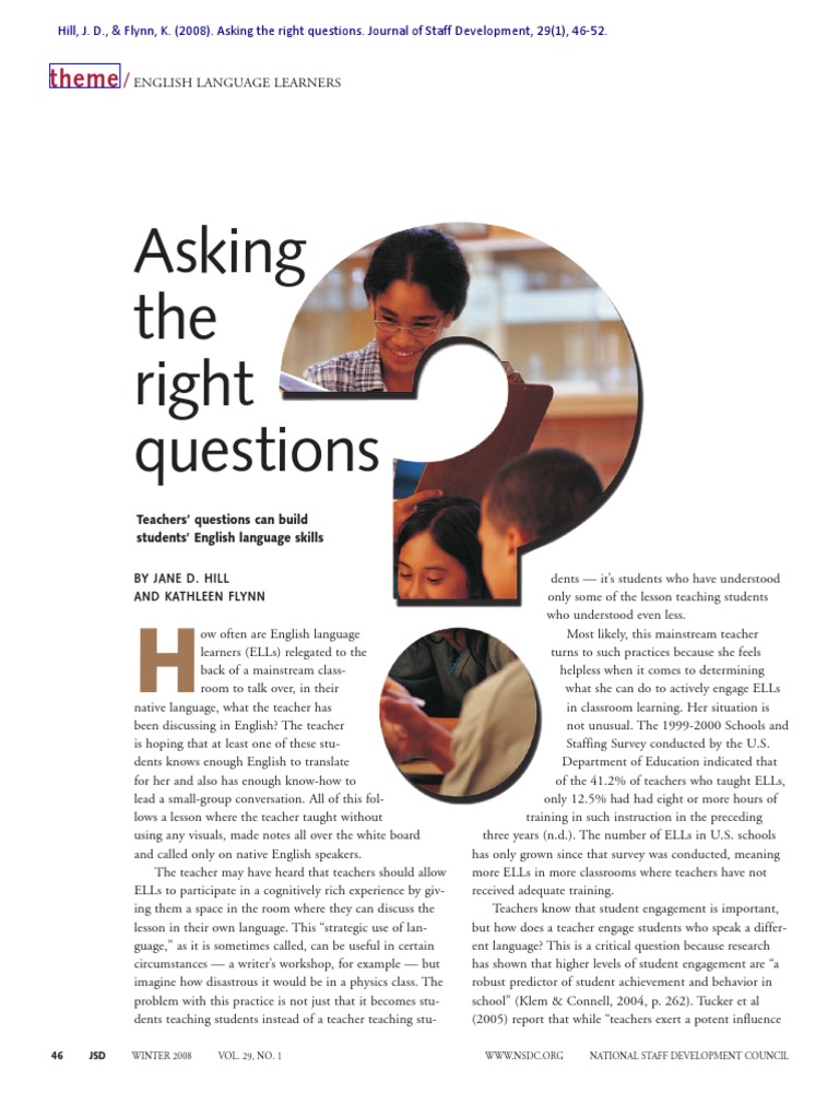 Asking the Right Questions: Using Tiered Questioning to Engage English ...