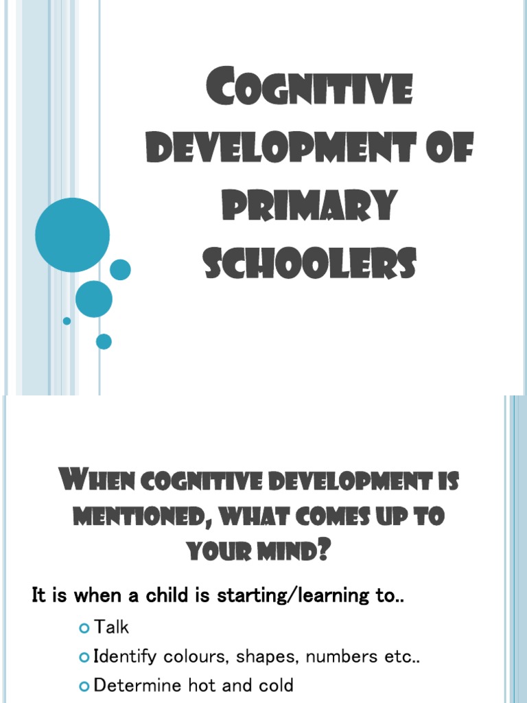 Cognitive Development in Primary Schoolers | PDF | Cognitive ...