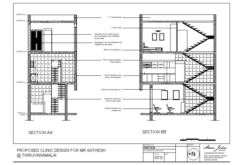 Section Aa' Section BB': Aron John | PDF | Buildings And Structures ...