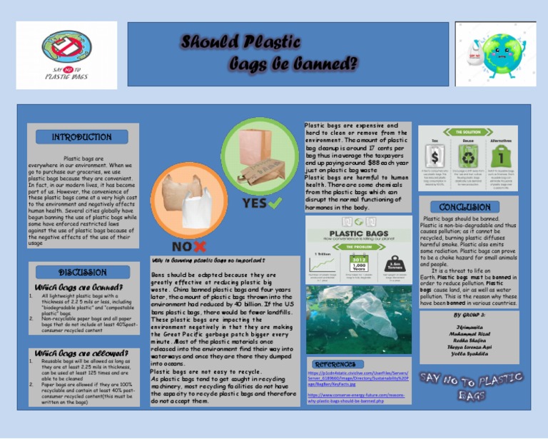 Poster Banning Plastik Bags | PDF | Recycling | Plastic
