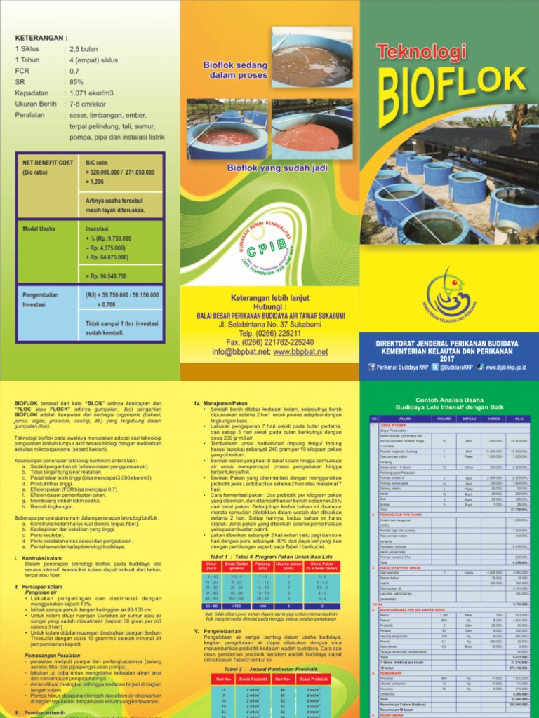 1 Leaflet Teknologi Bioflok PDF | PDF