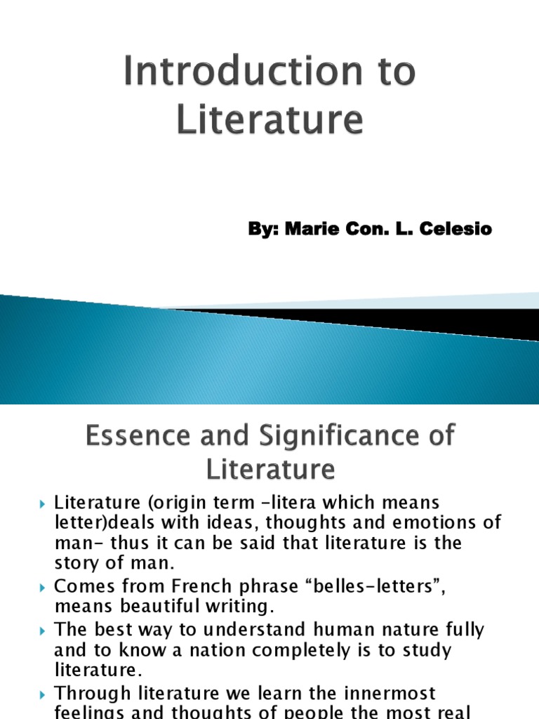 Intro To Literature | Download Free PDF | Lyric Poetry | Poetry