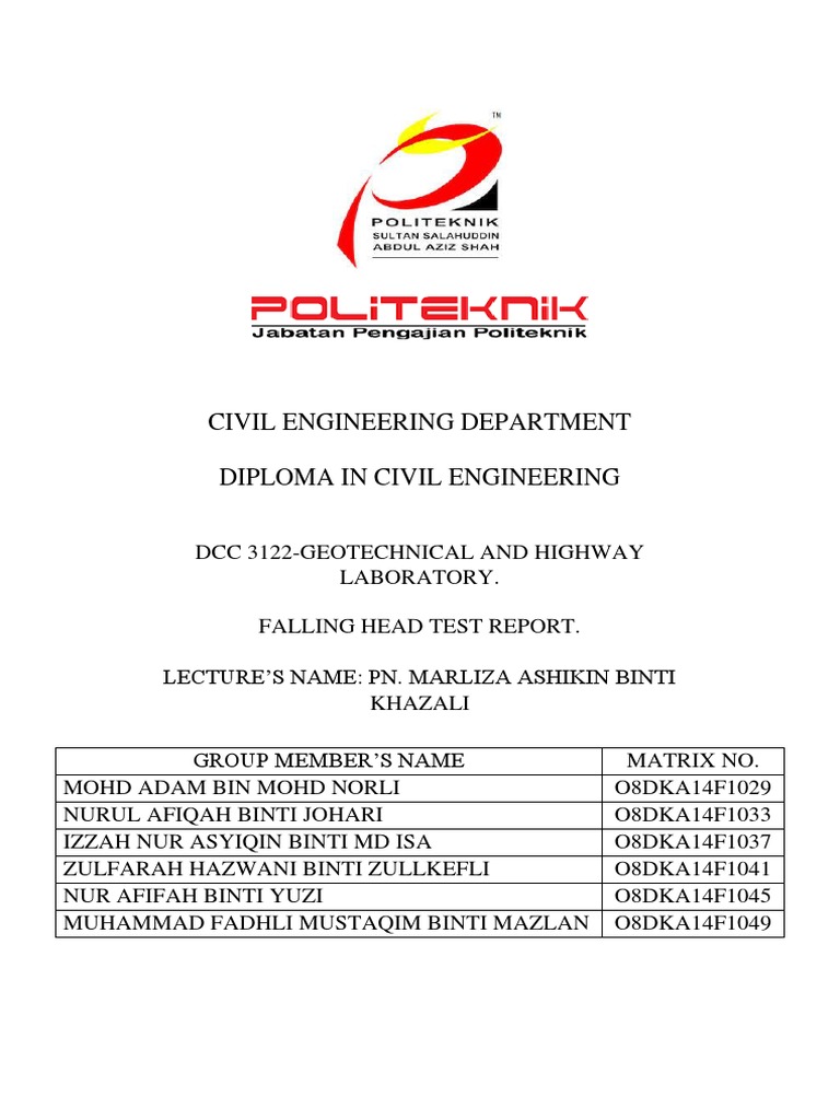 Civil Engineering Department Diploma in Civil Engineering | PDF | Pipe ...
