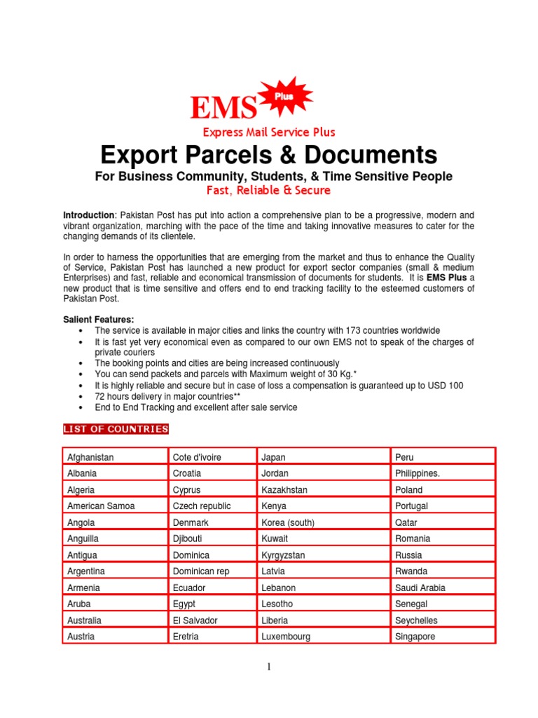 2019 04 15 List of EMS Countries | PDF