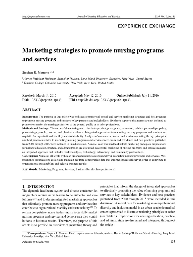 4Ps Nursing Programs | PDF | Marketing | Health Care